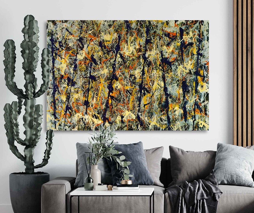 Jackson Pollock Blue Poles Abstract Art - Canvas Print - Etsy