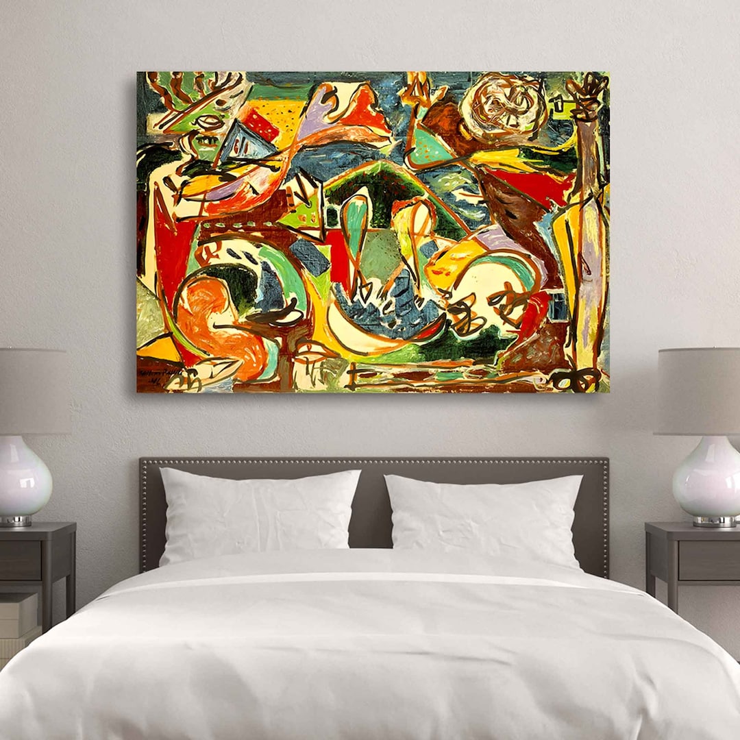 The Key - Jackson Pollock Style Abstract Art, Canvas Prints for Living ...