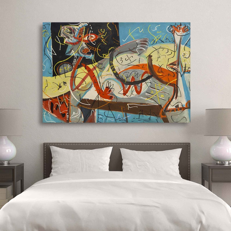 Jackson Pollock Stenographic Figure – Abstract Canvas Wall Art Print - Etsy