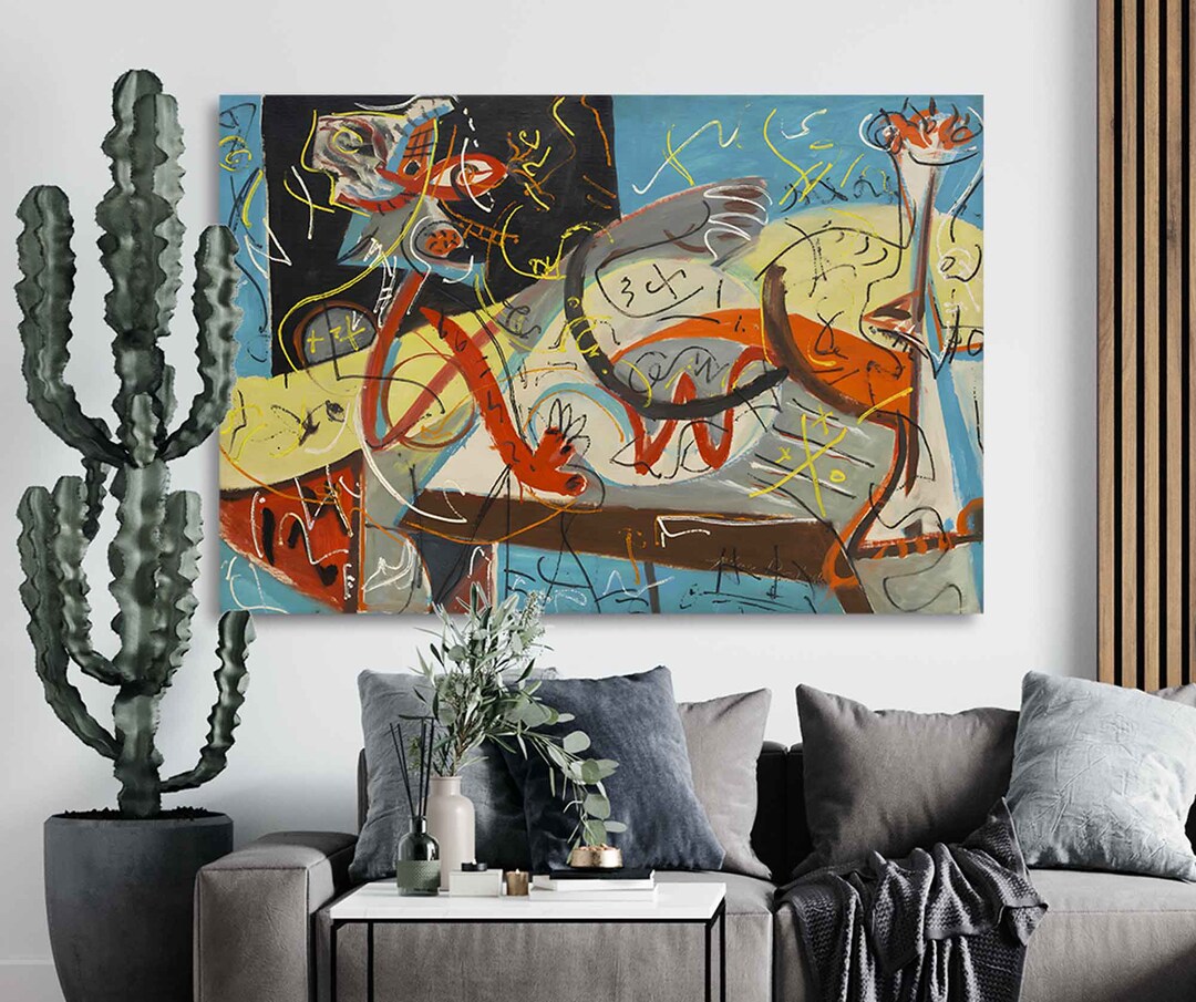 Jackson Pollock Stenographic Figure – Abstract Canvas Wall Art Print - Etsy