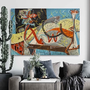 Jackson Pollock Stenographic Figure – Abstract Canvas Wall Art Print - Etsy