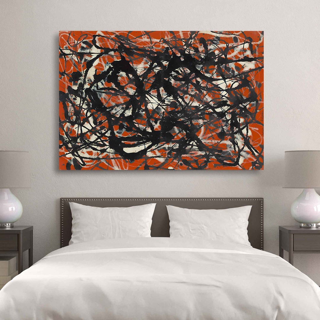 Jackson Pollock Art Free Form Canvas Wall Art, Abstract Art, Bedroom ...