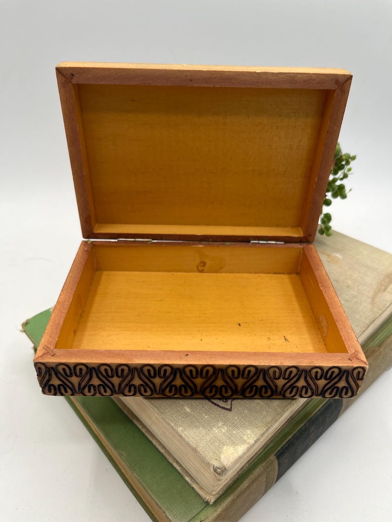 Vintage Polish Box With Intricate Floral Pyrography Folk Art Design ...