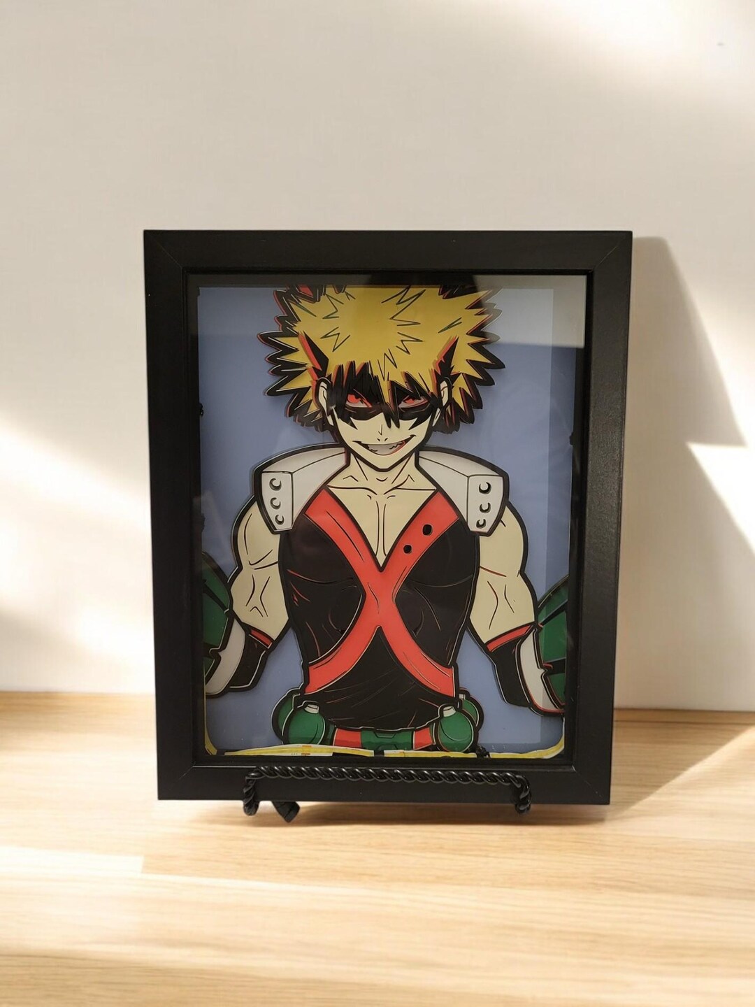 Anime My Hero Inspired Katsuki, Hero Dynamite, Framed Wall Art, Lighted ...
