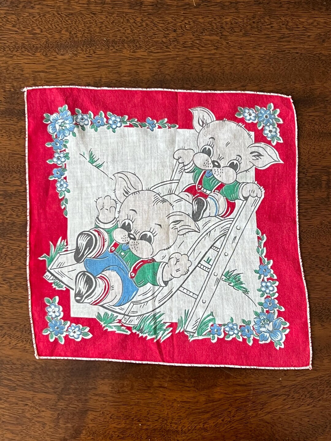 Vintage Children's Hanky Puppies Dogs Slide Child's Handkerchief Hankie ...