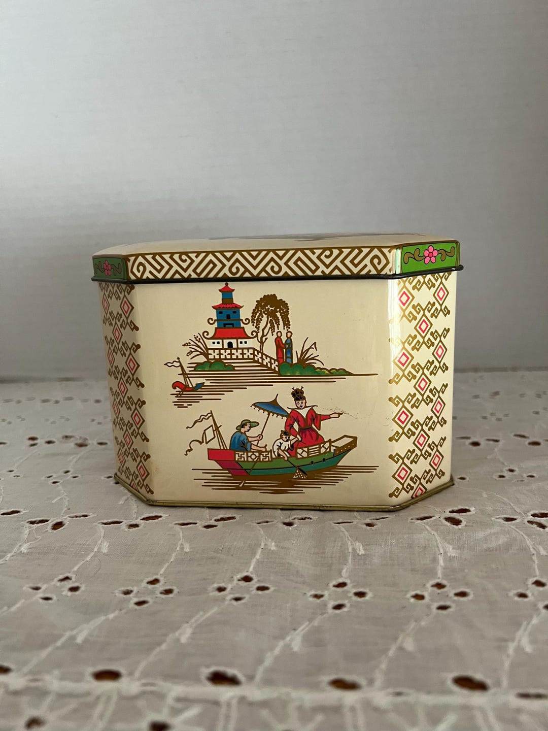 Vintage Daher Tin Canister Asian Pagoda England Container - Etsy