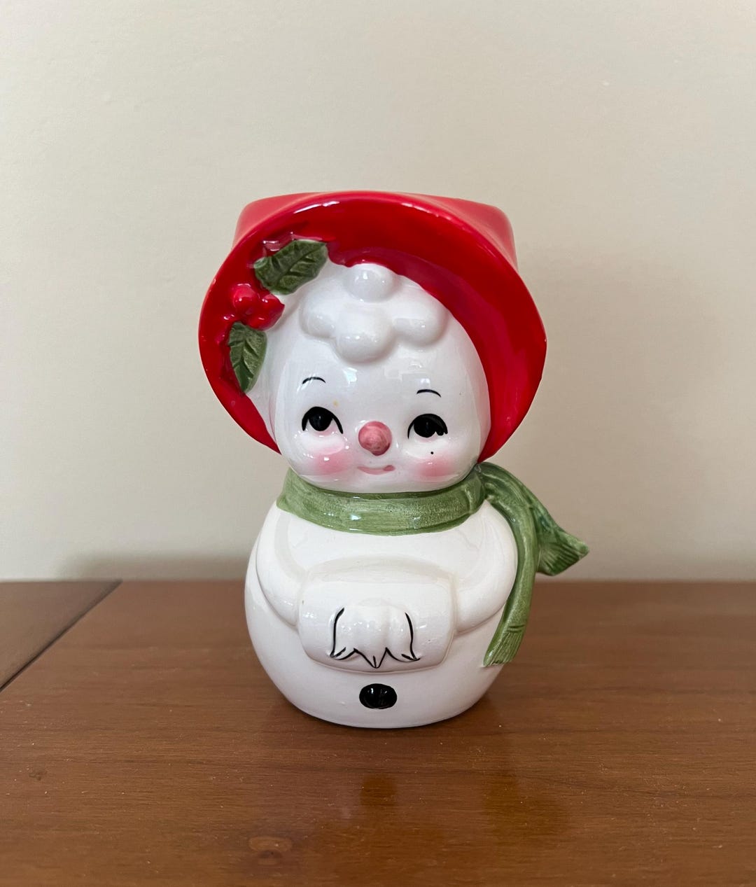 Vintage Lefton Snow Lady Person Candleholder Ceramic Winter Candle ...