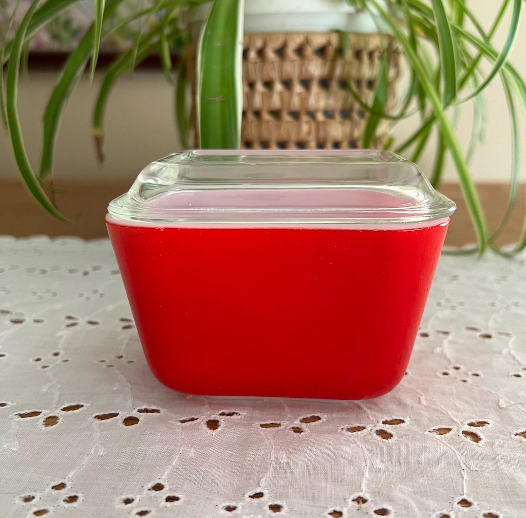 Vintage Red Pyrex Refrigerator Dish With Lid Storage Container Bowl - Etsy