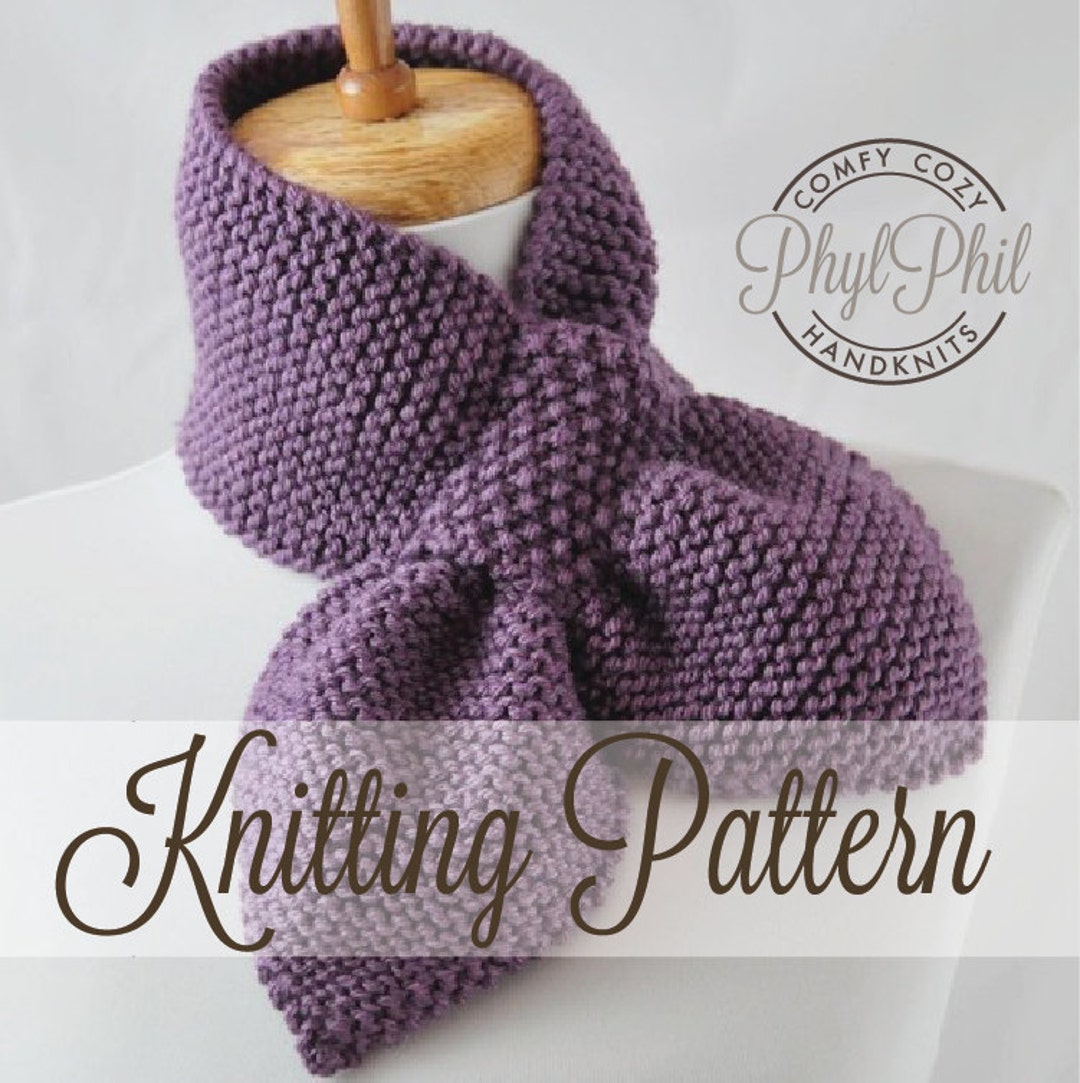 KNITTING PATTERN - the Original Stay Put Scarf - Pull Through Keyhole ...