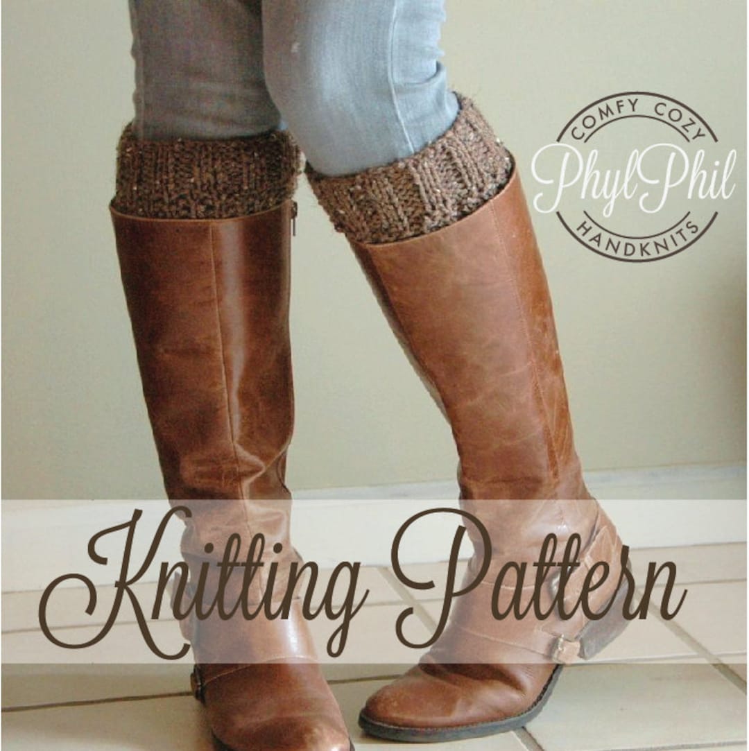 KNITTING PATTERN - Boot Cuff Pattern - Reversible Knit Boot Cuffs Easy ...
