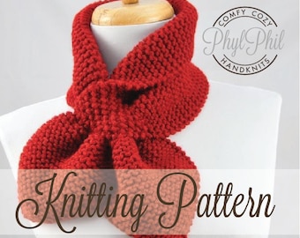 PDF Keyhole Knit Scarf Pattern Scarflet Key Hole Scarf EASY - Etsy
