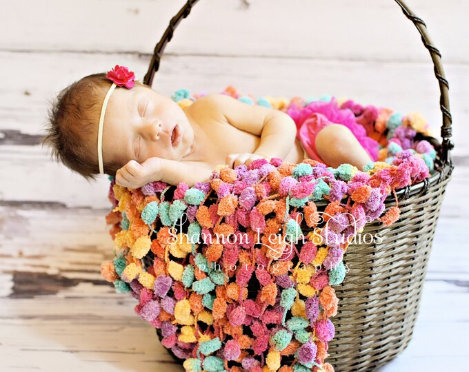 Baby Photo Prop Pom Pom Blanket Cocoon Nest Backdrop - Etsy