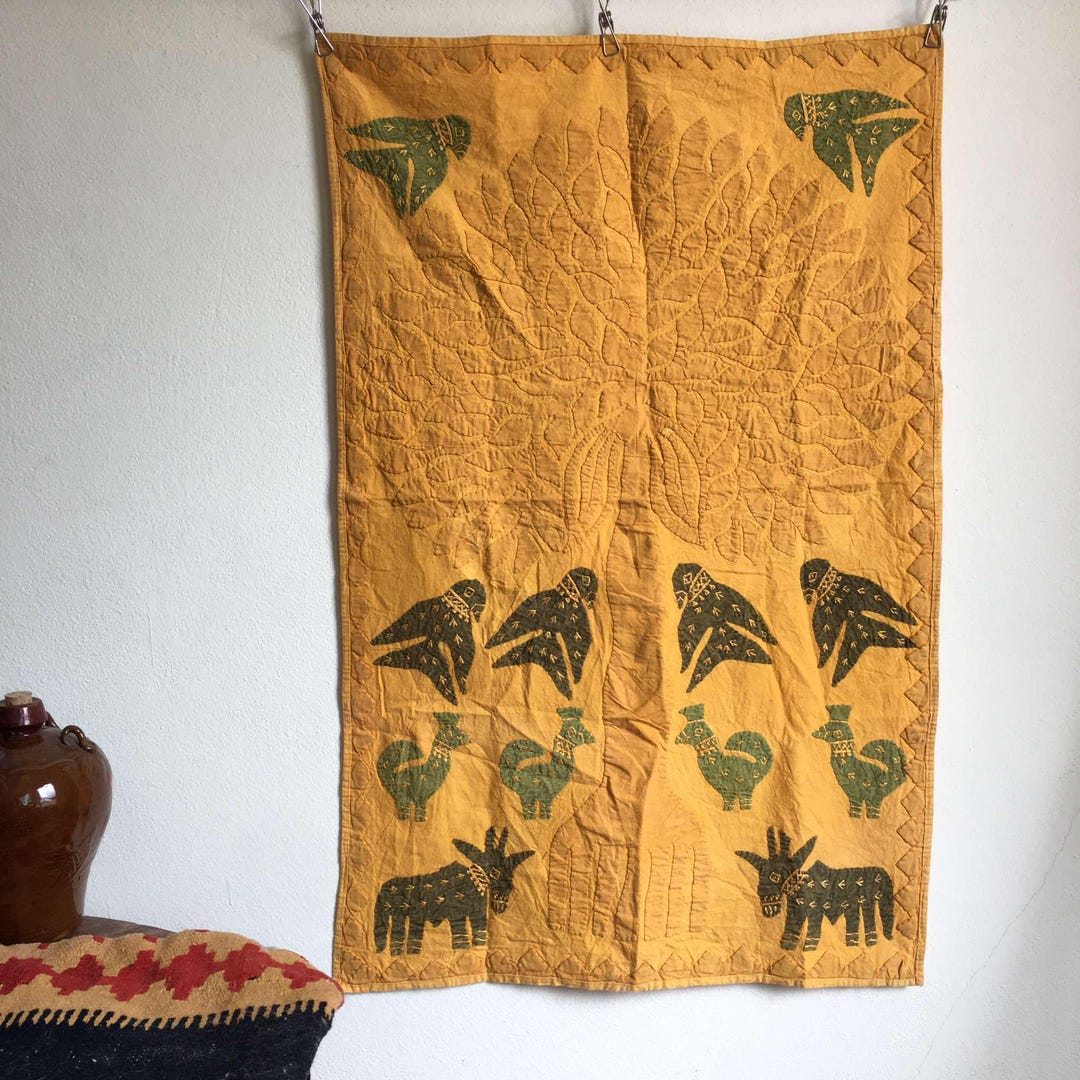 Vintage Kanduri Ceremonial Shrine Cloth Handmade India Applique ...