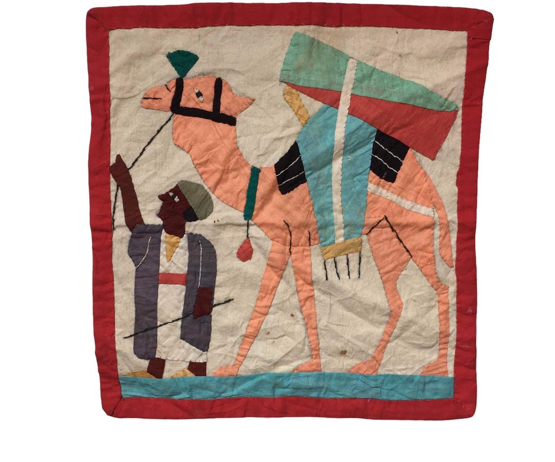 Vintage Handmade Egyptian Khayamiya Embroidered Textile Art / Patchwork ...