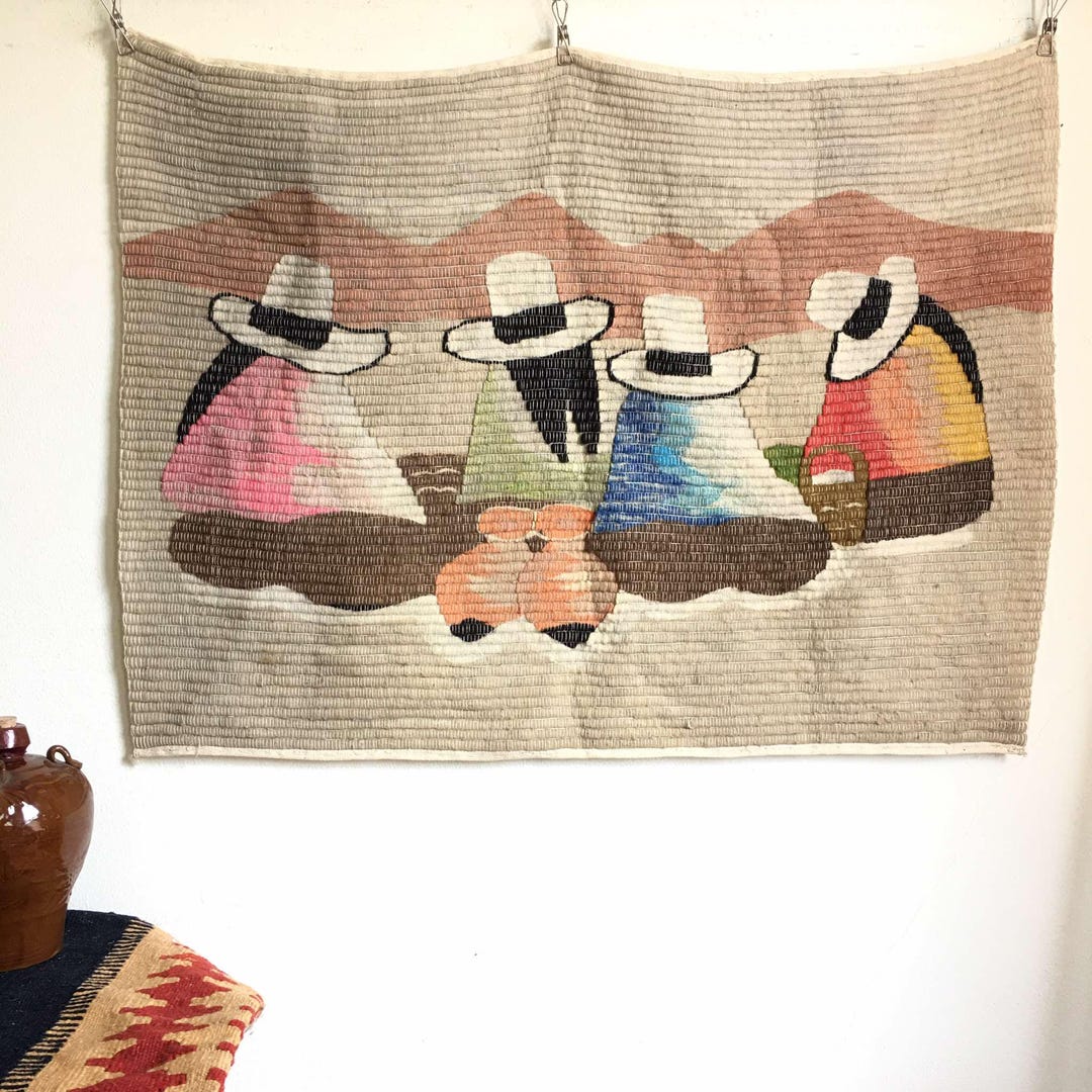 Vintage Peruvian Handwoven Wool Tapestry Wall Hanging Rug Folk Art - Etsy