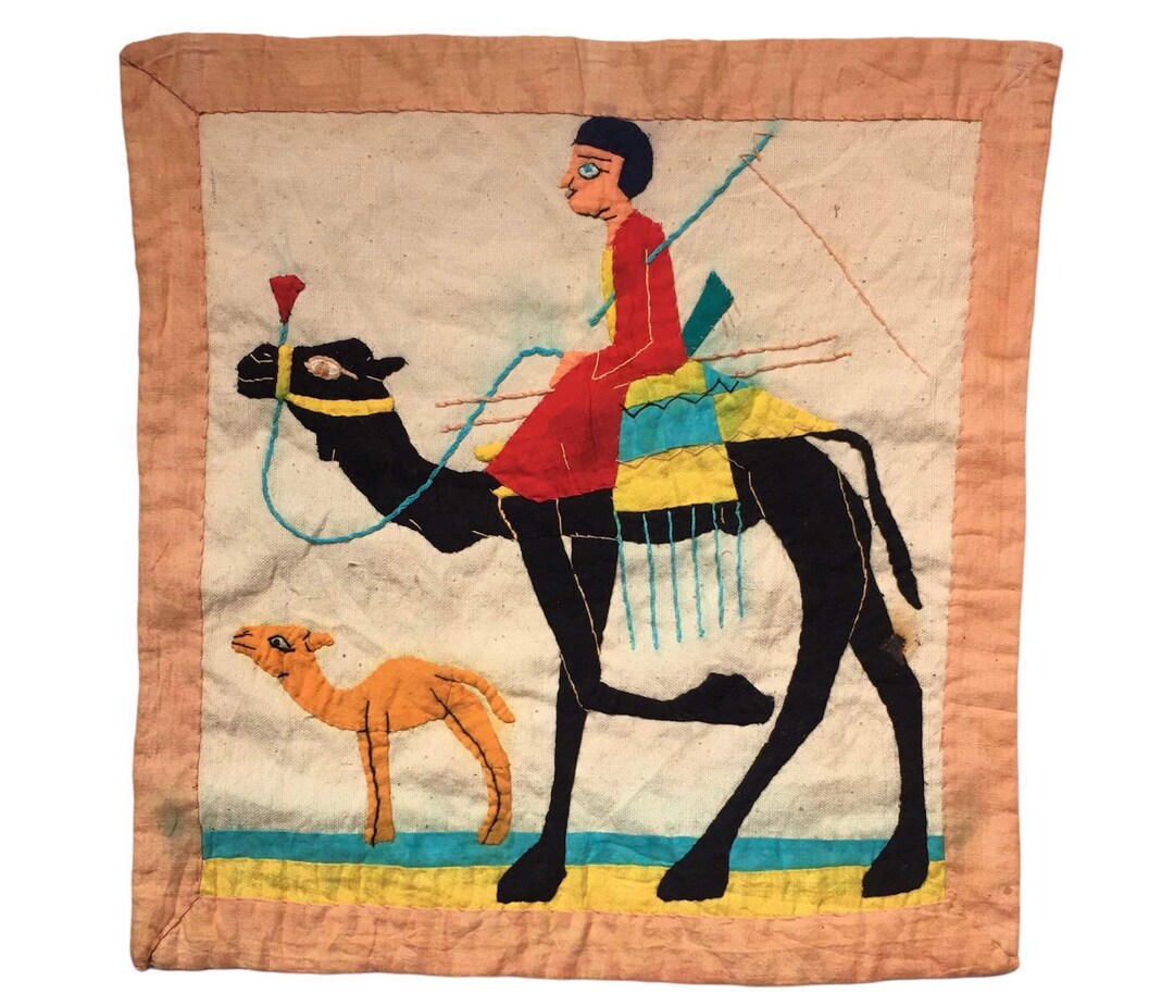 Vintage Handmade Egyptian Khayamiya Embroidered Textile Art / Patchwork ...
