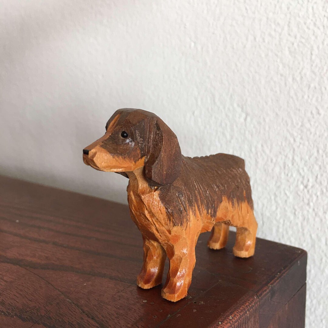 Hand Carved Wood Dog - Etsy