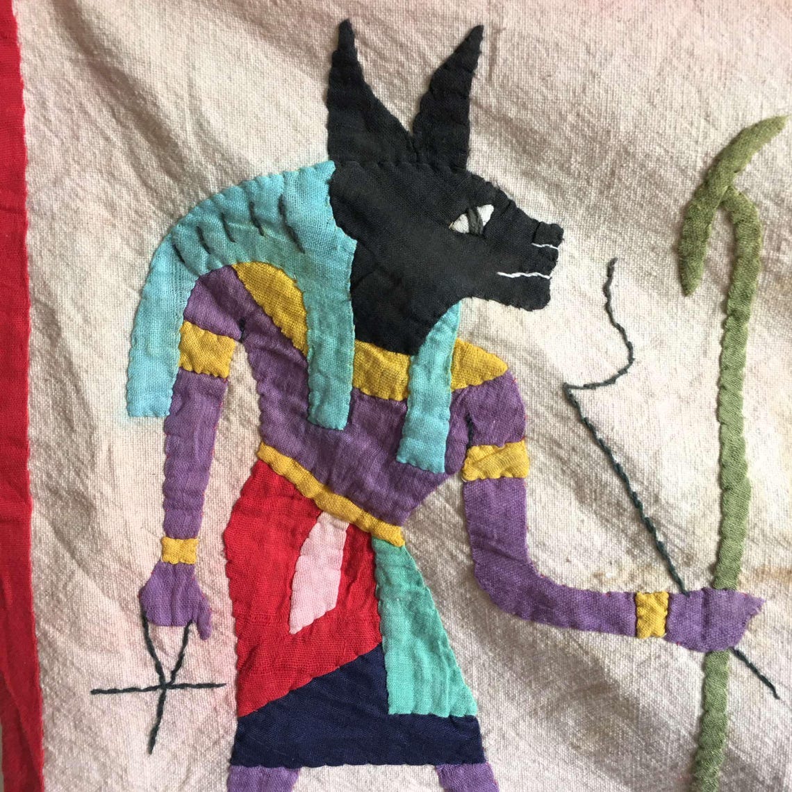 Vintage Handmade Egyptian Khayamiya Embroidered Textile Art / Patchwork ...