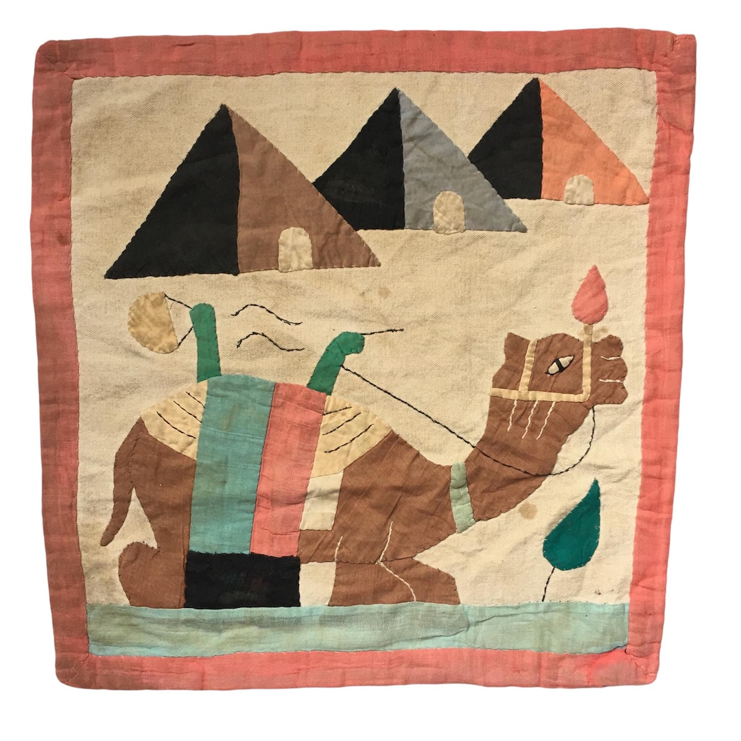 Vintage Handmade Egyptian Khayamiya Embroidered Textile Art / Patchwork ...