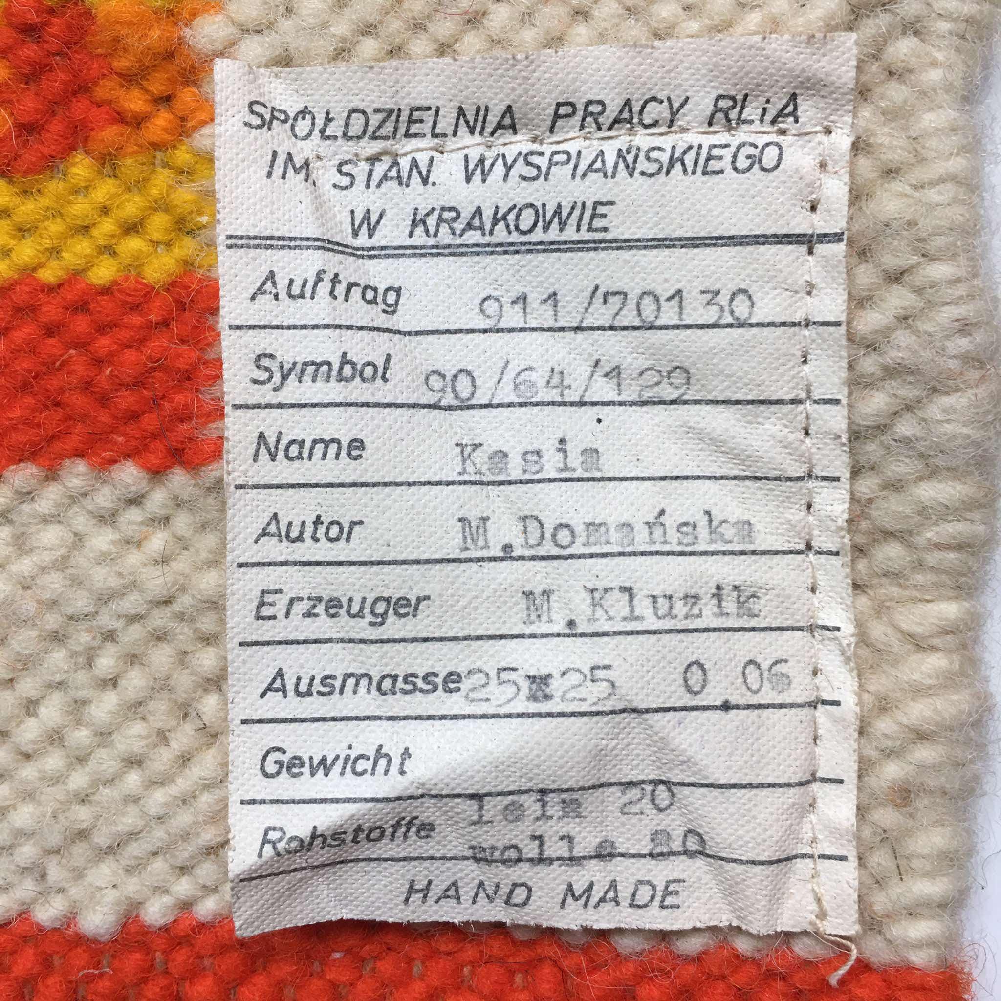 Vintage Polish Kilim Tapestry, 1970s Wool Rug, Mid Century Wall Hanging ...