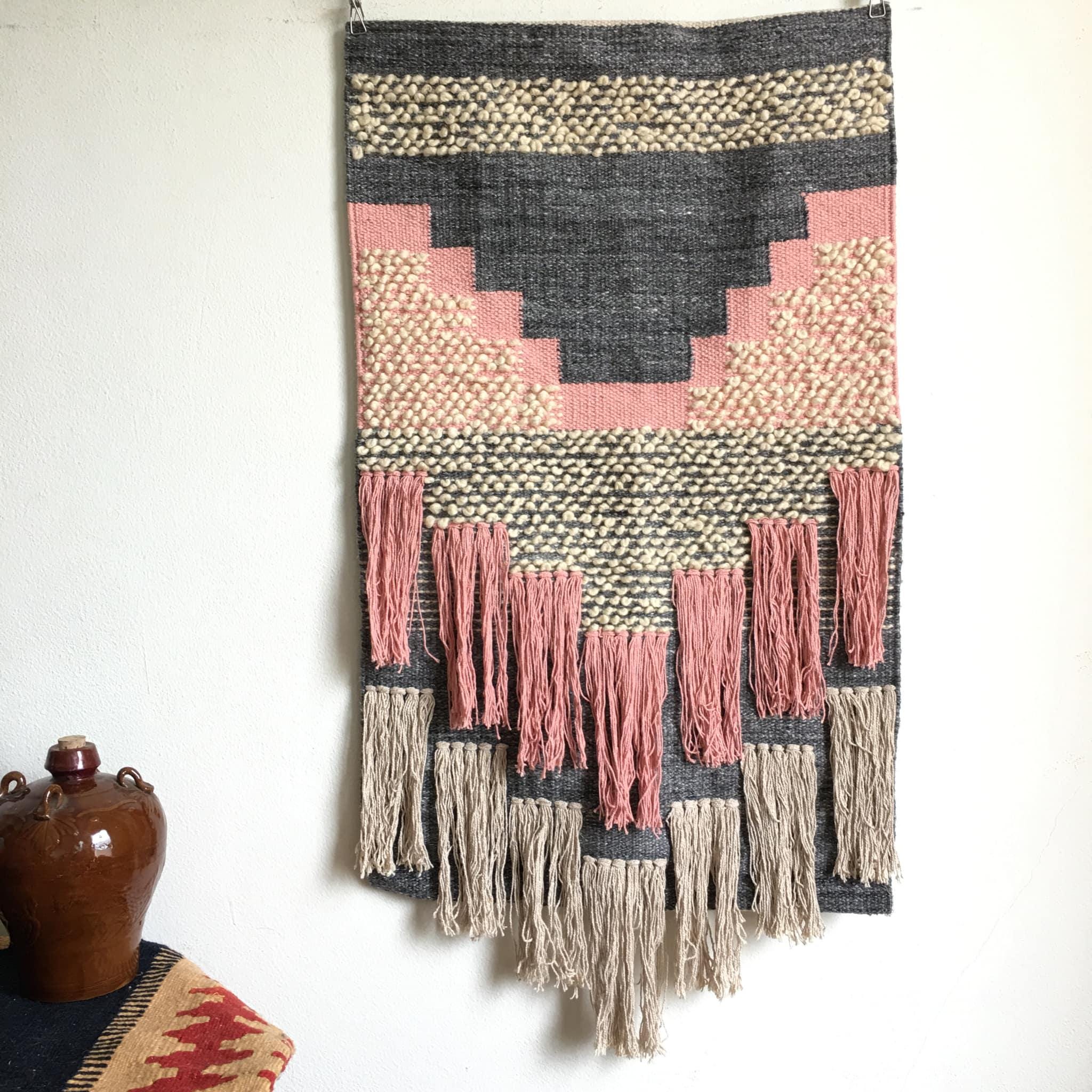 Vintage Handwoven Wool Tapestry Wall Hanging Rug Folk Art - Etsy