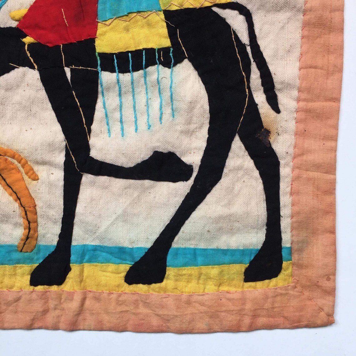 Vintage Handmade Egyptian Khayamiya Embroidered Textile Art / Patchwork ...