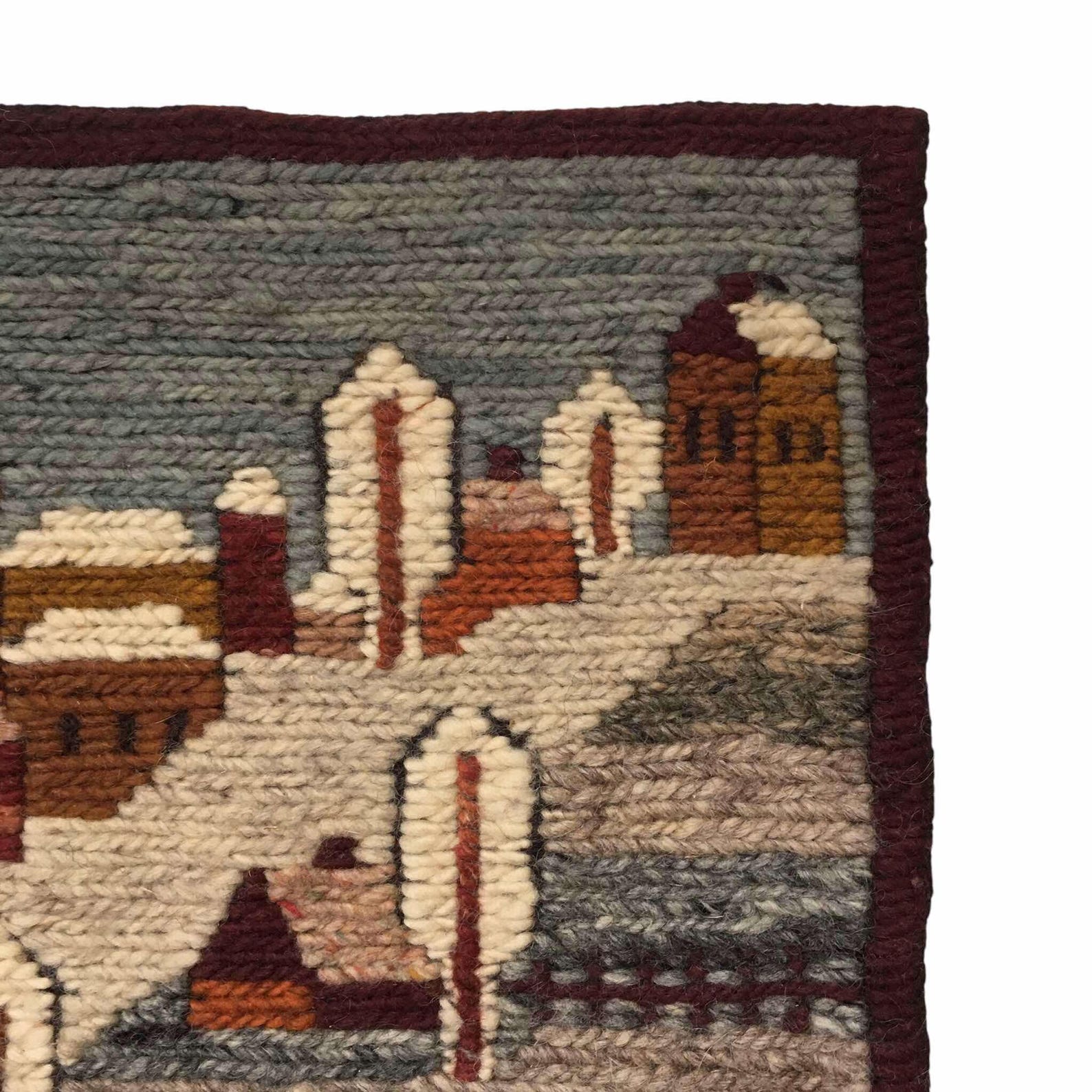 Vintage Polish Kilim Tapestry, 1970s Wool Rug, Mid Century Wall Hanging ...