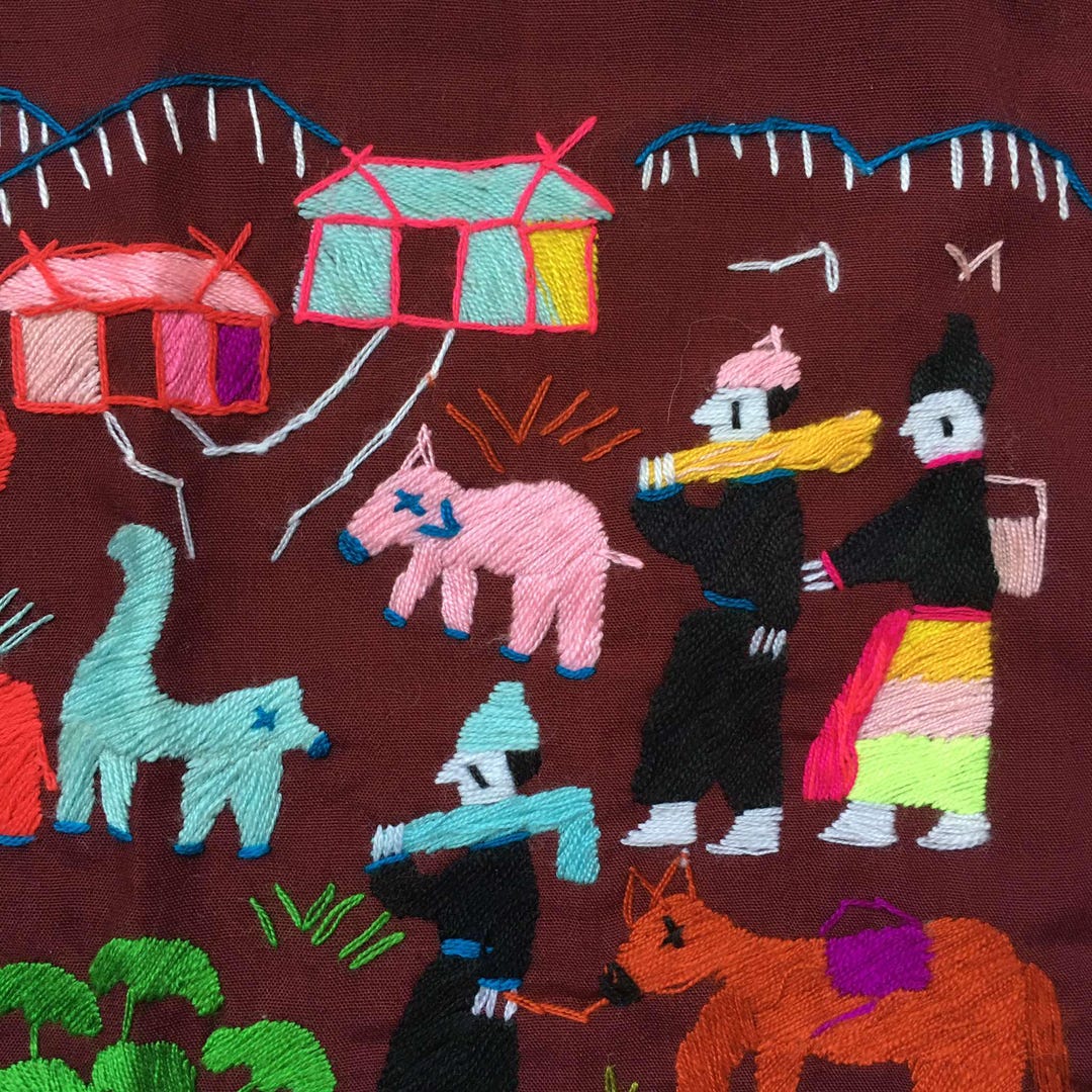 Hmong Embroidery Story Cloth Panel Many Animal - Etsy