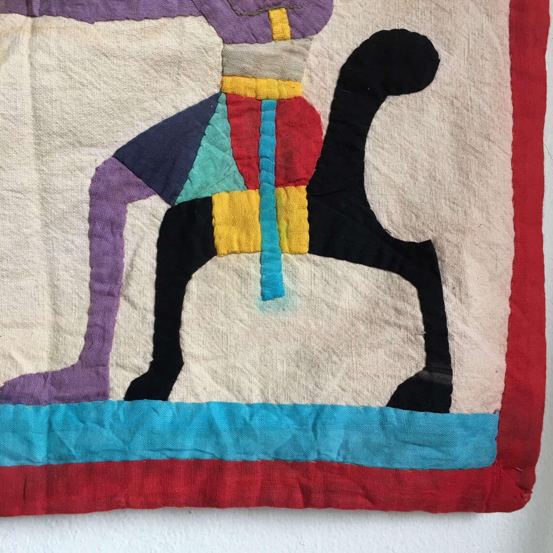 Vintage Handmade Egyptian Khayamiya Embroidered Textile Art / Patchwork ...
