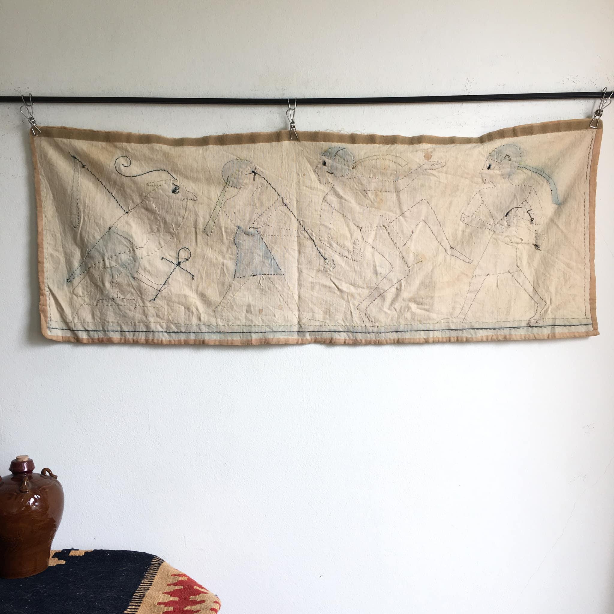 Vintage Handmade Egyptian Khayamiya Embroidered Textile Art / Patchwork ...
