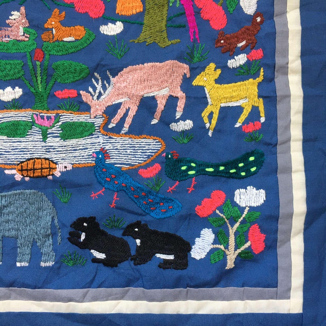 Hmong Embroidery Story Cloth Panel Many Animal - Etsy