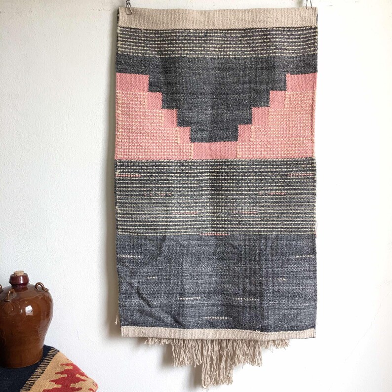 Vintage Handwoven Wool Tapestry Wall Hanging Rug Folk Art - Etsy