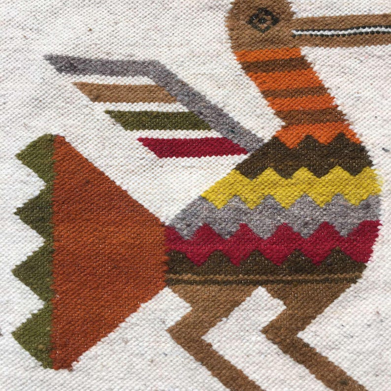 Vintage Ecuador Handwoven Wool Tapestry Wall Hanging Rug Folk Art - Etsy