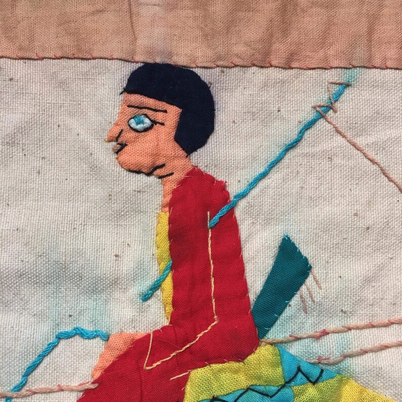 Vintage Handmade Egyptian Khayamiya Embroidered Textile Art / Patchwork ...