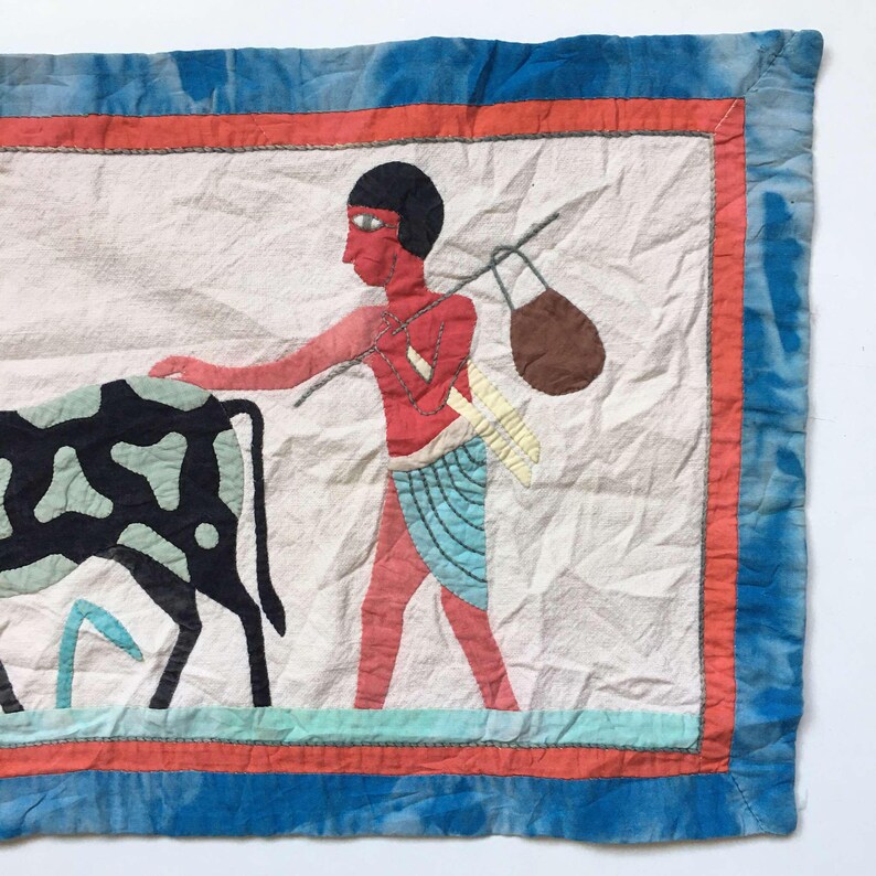 Vintage Handmade Egyptian Khayamiya Embroidered Textile Art / Patchwork ...