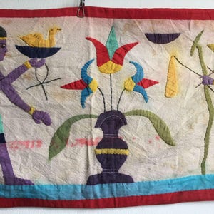 Vintage Handmade Egyptian Khayamiya Embroidered Textile Art / Patchwork ...
