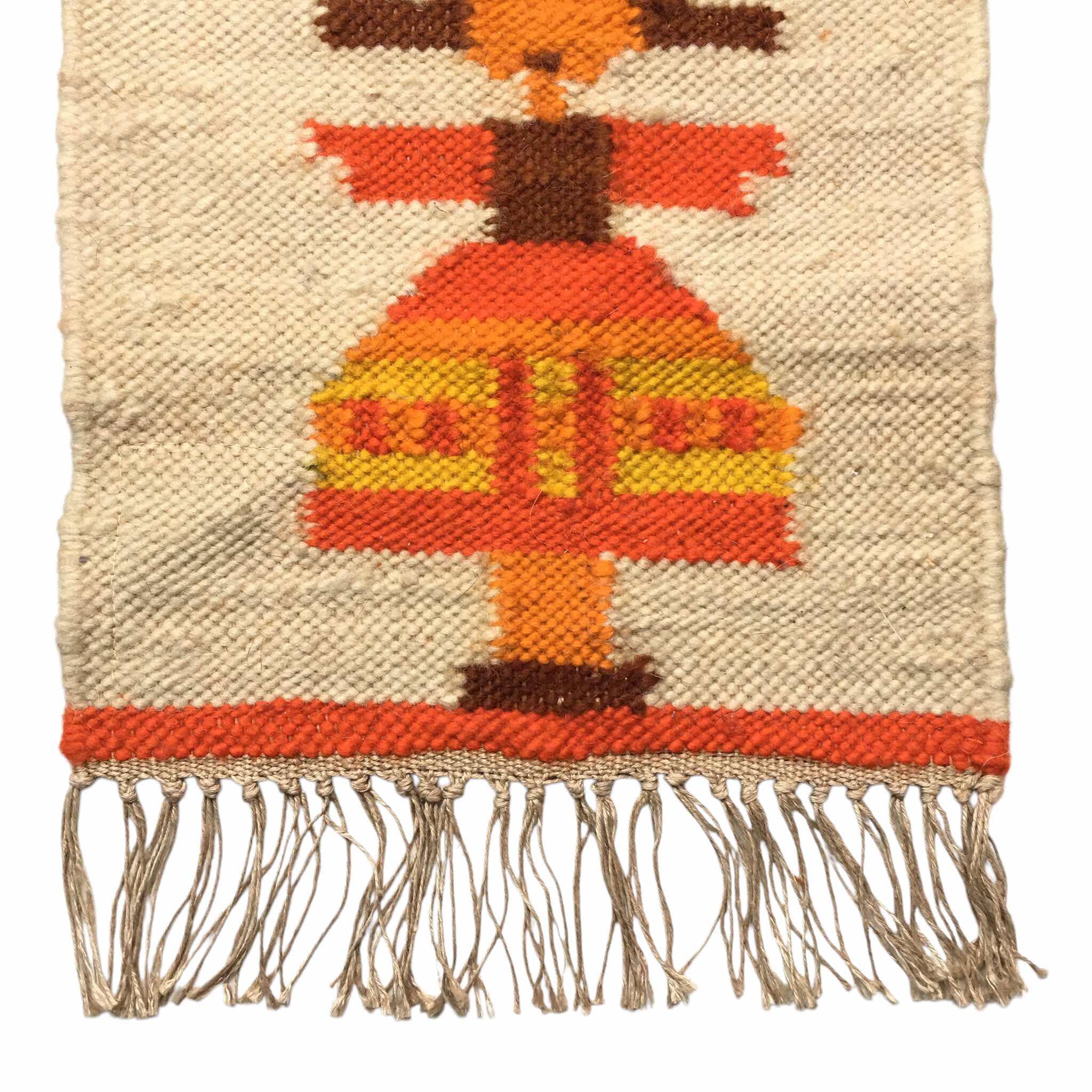 Vintage Polish Kilim Tapestry, 1970s Wool Rug, Mid Century Wall Hanging ...