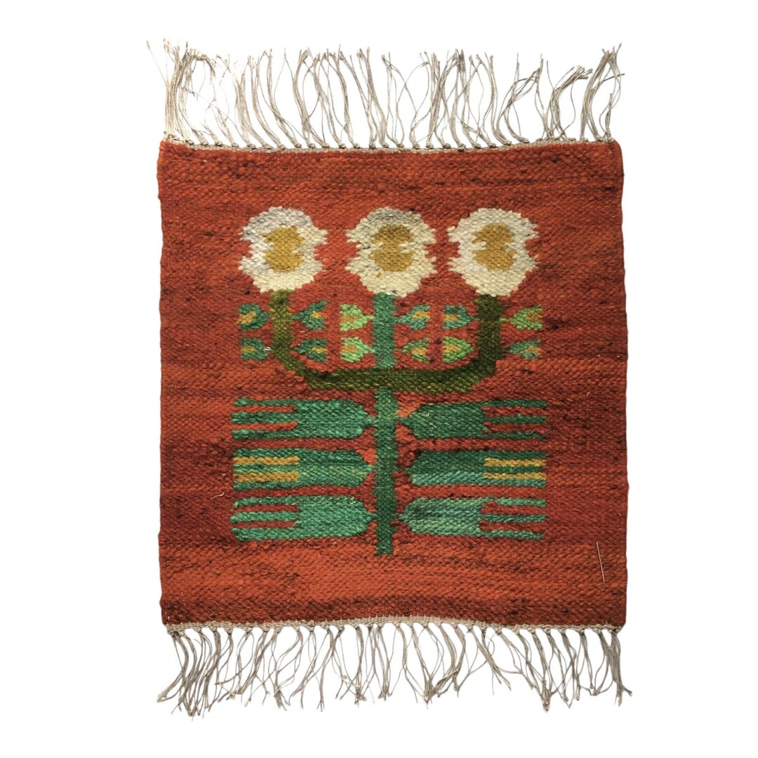 Vintage Polish Kilim Tapestry, 1970s Wool Rug, Mid Century Wall Hanging ...