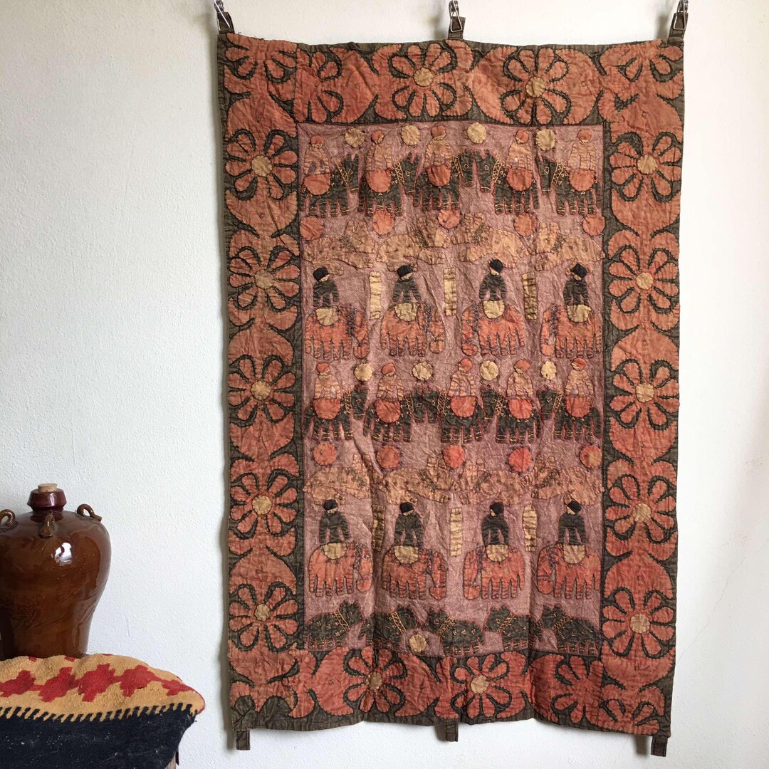 Vintage Kanduri Ceremonial Shrine Cloth Handmade India Applique ...