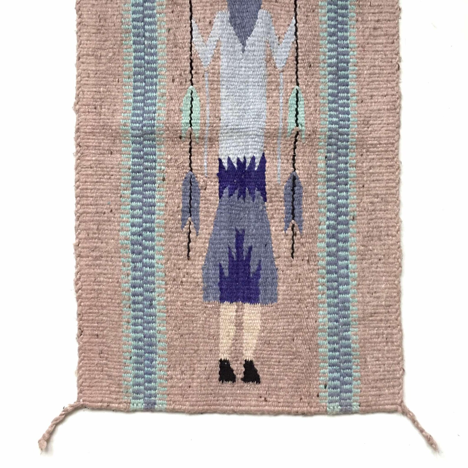 Navajo Yei Hand Woven Wool Tapestry Native American Folk Art Wall ...
