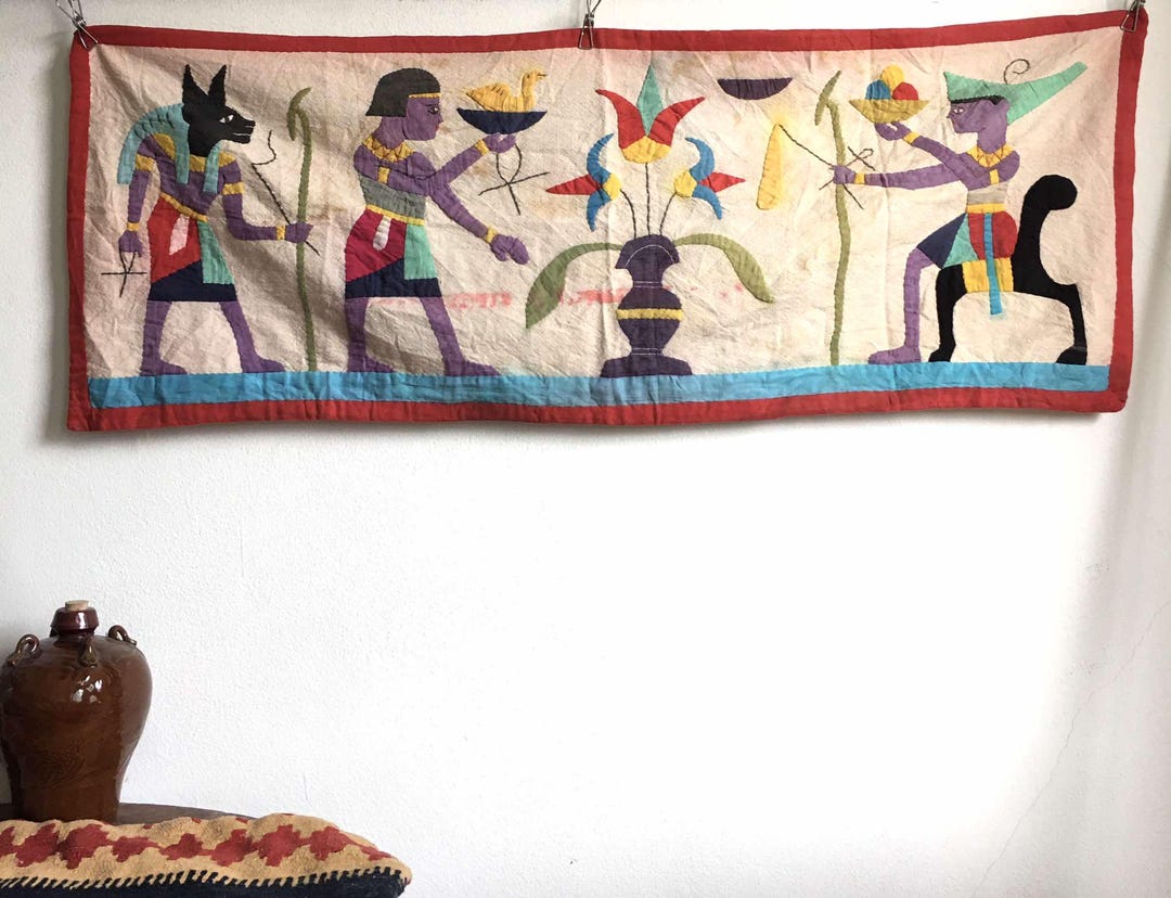 Vintage Handmade Egyptian Khayamiya Embroidered Textile Art / Patchwork ...