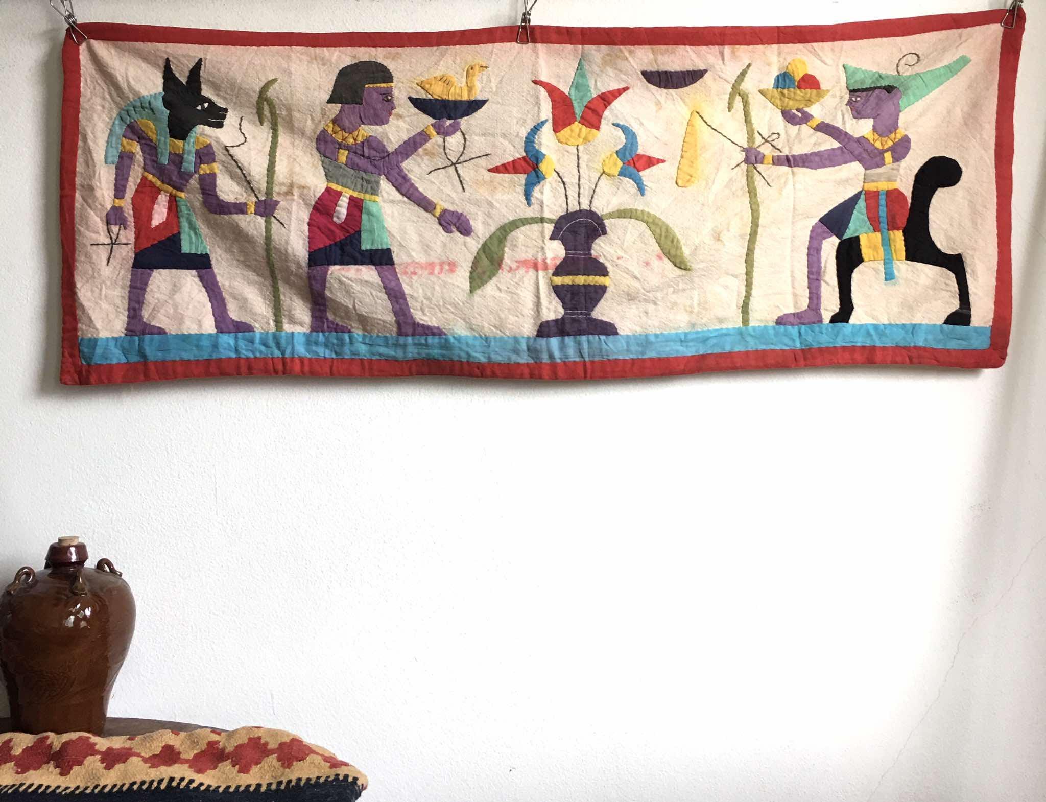 Vintage Handmade Egyptian Khayamiya Embroidered Textile Art / Patchwork ...