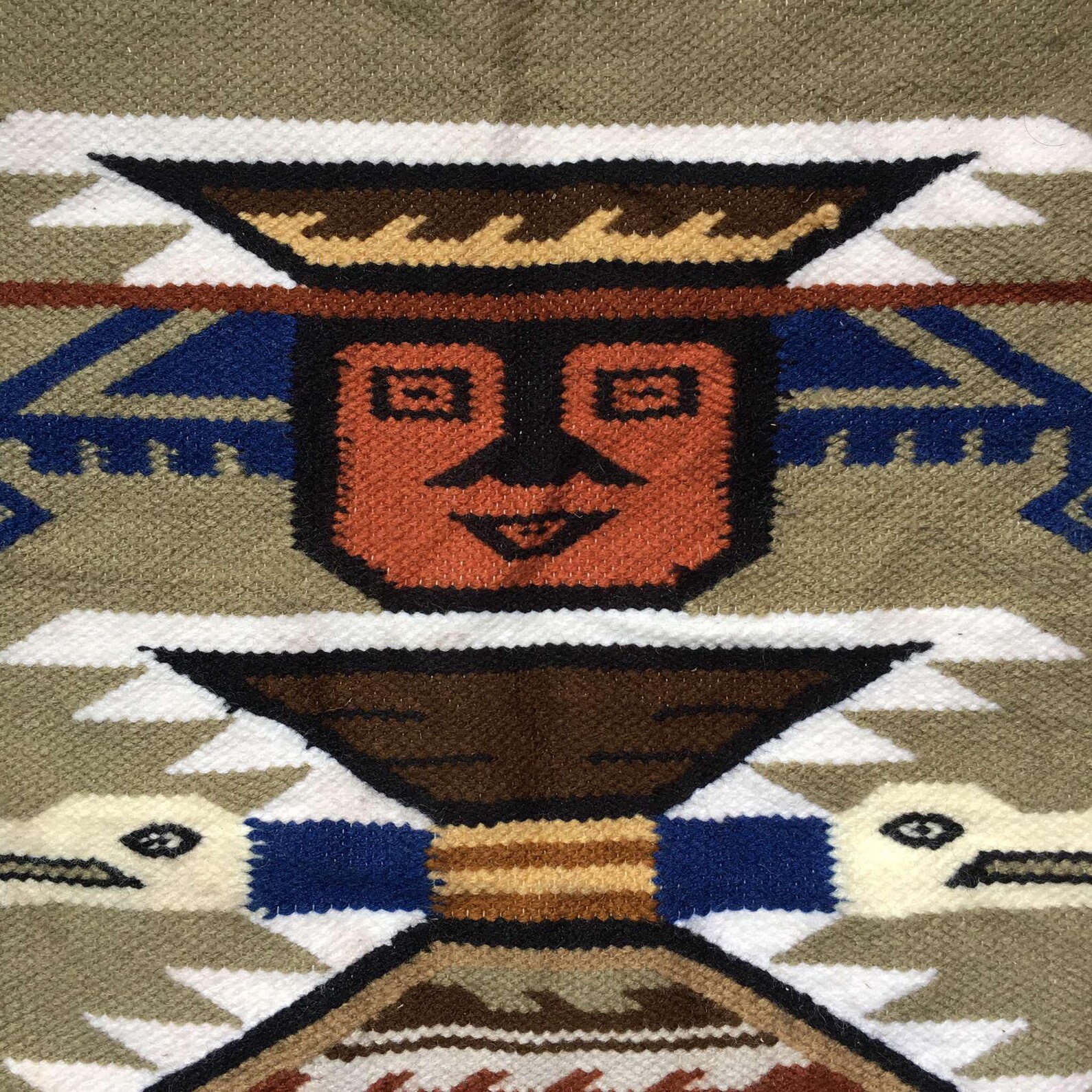 Vintage Ecuador Wool Hand Woven Tapestry Rug Folk Art Wall Hanging - Etsy