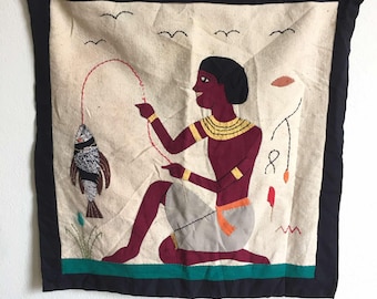 Vintage Handmade Egyptian Khayamiya Embroidered Textile Art / Patchwork ...