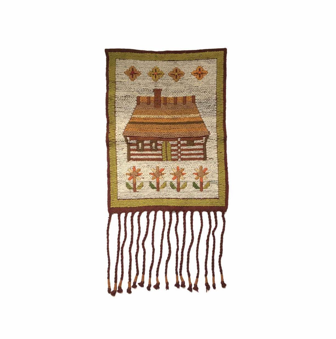 Vintage Polish Kilim Tapestry, 1970s Wool Rug, Mid Century Wall Hanging ...