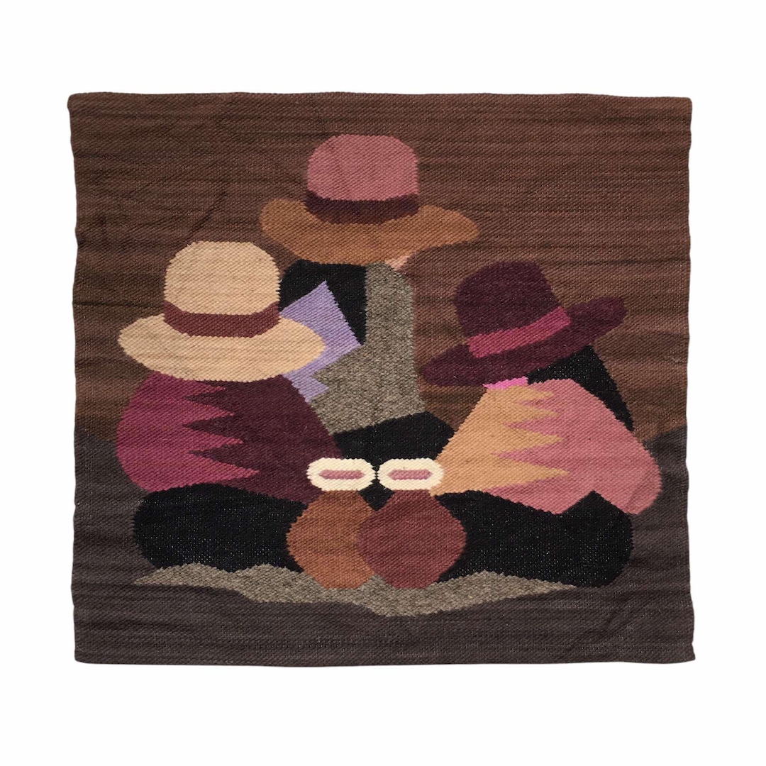 Vintage Ecuador Wool Hand Woven Tapestry Rug Folk Art Wall Hanging - Etsy