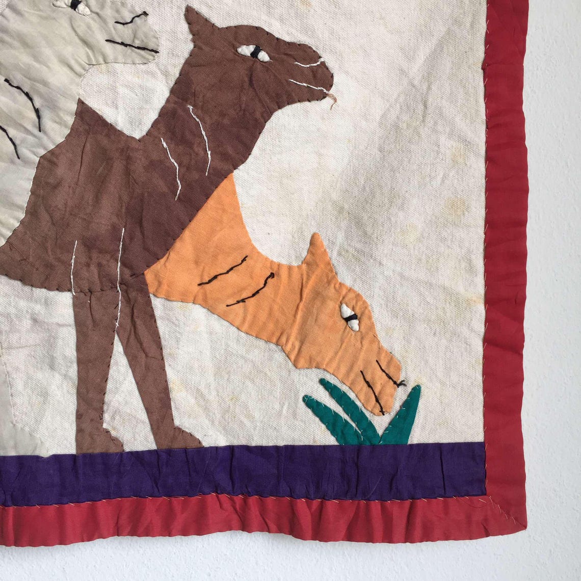 Vintage Handmade Egyptian Khayamiya Embroidered Textile Art / Patchwork ...