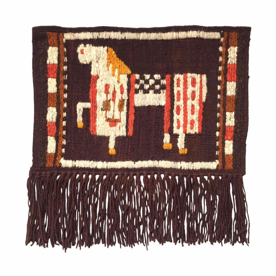 Vintage Polish Kilim Tapestry, 1970s Wool Rug, Mid Century Wall Hanging ...