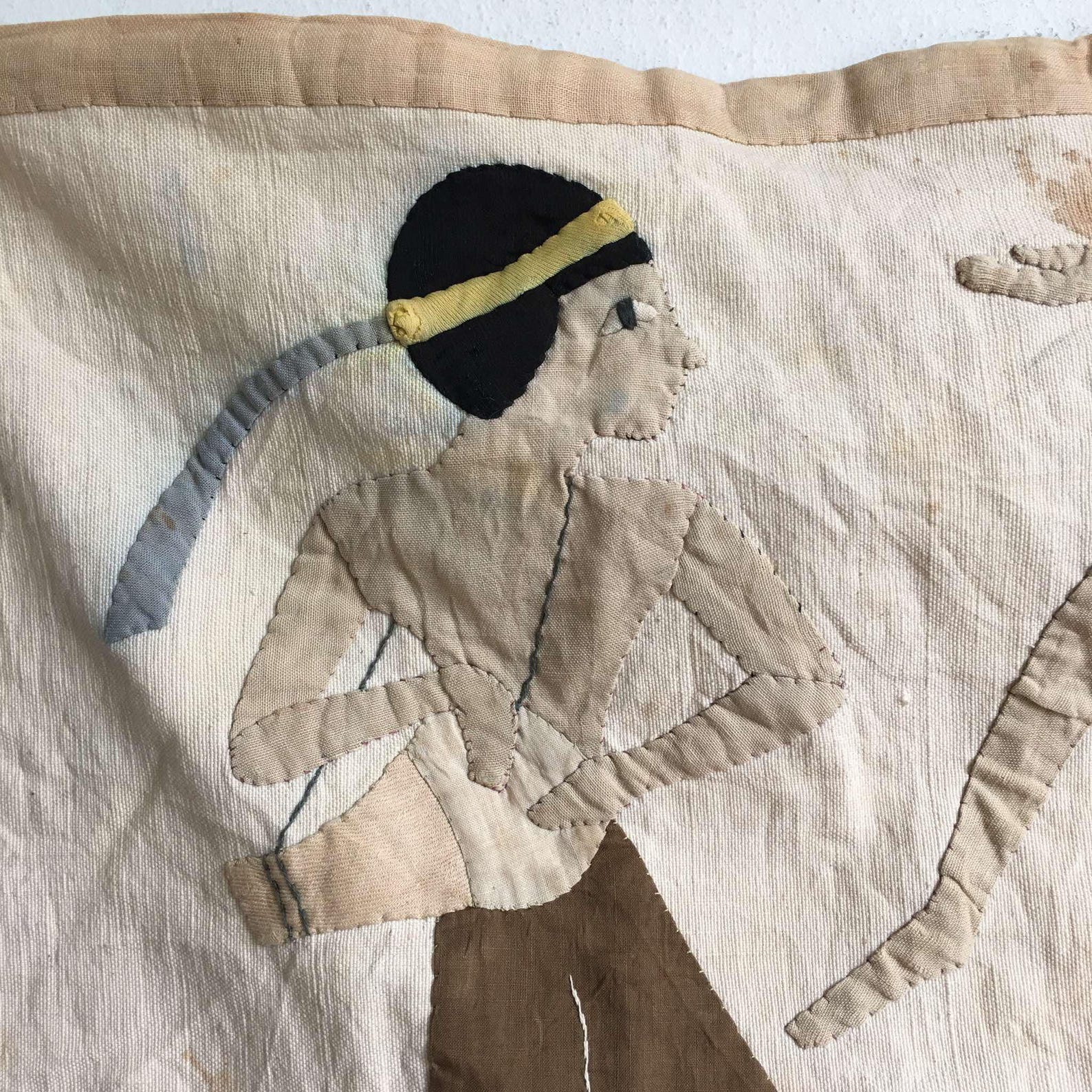 Vintage Handmade Egyptian Khayamiya Embroidered Textile Art / Patchwork ...