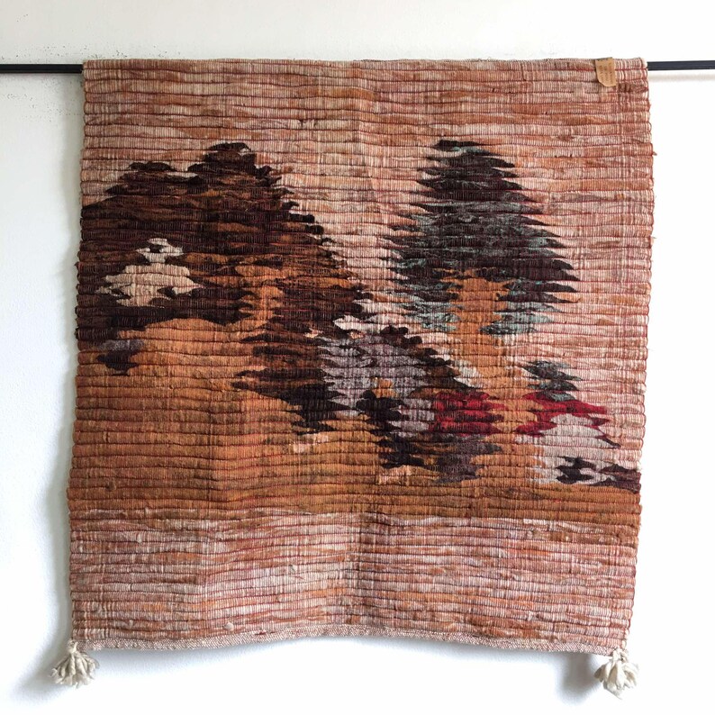 Vintage Peruvian Tejido a Mano Handwoven Wool Tapestry Wall Hanging Rug ...